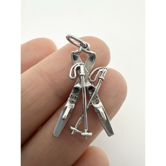Unbranded | Jewelry | Vintage Snow Ski And Ski Poles Charm Sterling ...